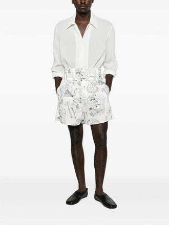 Jacquemus Graphic Print Shorts - White