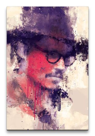 Paul Sinus Art Johnny Depp Portr&auml;t Abstrakt Kunst Schauspieler Star Hollywood 60x90cm Leinwandbild