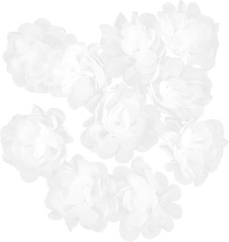 Aboofan 10 St&uuml;ck K&uuml;nstliche Bl&uuml;tenk&ouml;pfe aus Kunststoff 5cm Gro&szlig;e Netzblumen f&uuml;r Selbstgemacht Hochzeits und Heimdekoration Wei&szlig; Bastelblumen f&uuml;r Feiern und Ge