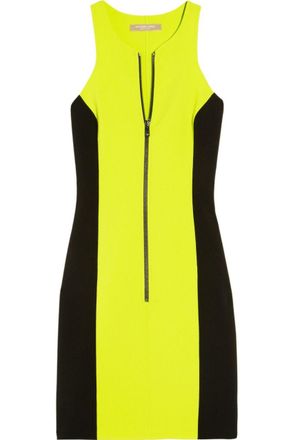 Michael Kors Collection Black & Neon Zip Front Dress Size XS