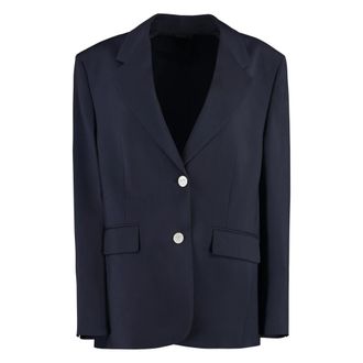 Prada Woll-Mohair-Anzugsakko - - Jackets - Damen - Blau - L