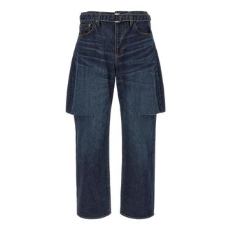 sacai Jean Droit Coupe Ouverte - Femme - Jeans - Bleu - Taille: 40 FR