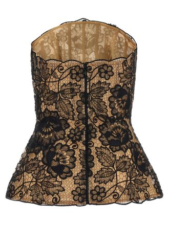 Elie Saab Guipure Lace Corset Top - Black