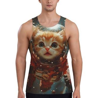 Generic D&eacute;bardeur respirant &agrave; s&eacute;chage rapide sans manches pour homme pour entra&icirc;nement &agrave; la plage S &agrave; 4XL, Chat mignon 14, 4XL