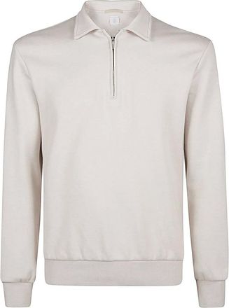 Eleventy Homme, Sweatshirts et sweats &agrave; capuche, Beige, Taille: L Polo en Coton Cachemire et Soie