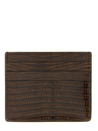 Brunello Cucinelli Argentine Tegu Leather Card Case - Brown