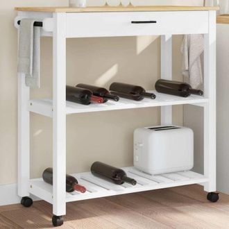 vidaXL Chariot de cuisine monza 84x40x90 cm bois massif de pin Vidaxl