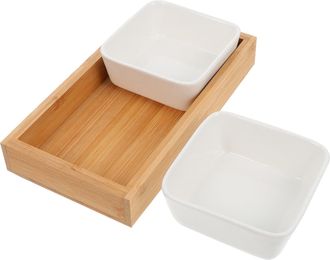 BESTONZON Kreative Keramik Obstplatte 2-fächer Snacktablett Für Trockenfrüchte Moderne Desktop Aufbewahrungsschale Mit Deckel Für Büro Und Feierlichkeiten