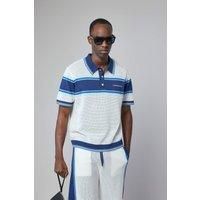 Casablanca Mesh Stripe Polo
