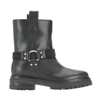 Sergio Rossi Schwarze Leder Stiefeletten - - Shoes - Damen - Schwarzk - 36 1/2 EU