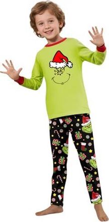 Generic Le Grinch Pyjama Noel Famille De Grinch Noël Adulte Couple The Chaud Et Doux Deguisement Coton Enfant Assorti Ensembles Garcon Pull Hiver Costume Femm