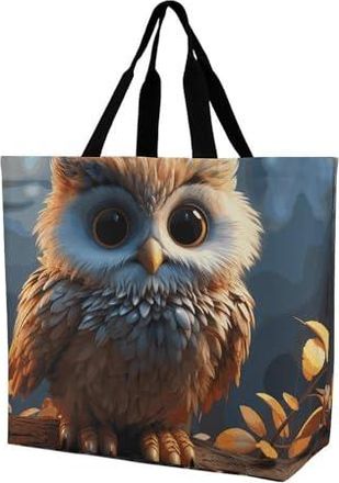 Generic Chouette Mignonne Sac A Main Femme Imperm&eacute;able Tote Bag L&eacute;ger Sac Cabas Pour Voyage Universit&eacute; Gym