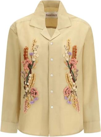 Baziszt Baziszt, Homme, Chemises, Beige, Taille: M Beauly Floral Shirt