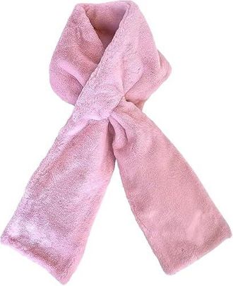 Generic &Eacute;charpe en fausse fourrure avec poche zipp&eacute;e dissimul&eacute;e, &eacute;charpe &agrave; enfiler en fausse fourrure ultra douce, &eacute;charpe dhiver pour femme, rose, 140x20 cm