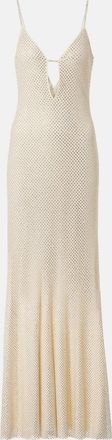 Self Portrait Maxikleid aus Mesh mit Kristallen
