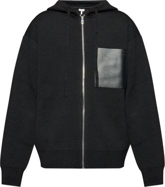 Loewe Kapuzenjacke mit Rei&szlig;verschluss - Schwarz