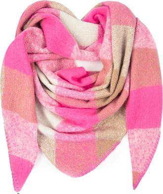 Glamexx24 Schal Damen Unisex Halstuch XXL Poncho Dreieckige Form Trendfarben Winterschal Kariert Schal Viele Variationen