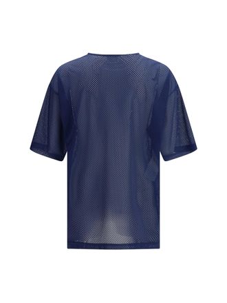 Moschino Mens Technical Mesh T-Shirt Fantasia Blu Polyester T-Shirts And Polos