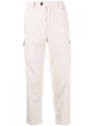 Brunello Cucinelli Gerade Cargohose aus Cord - Nude