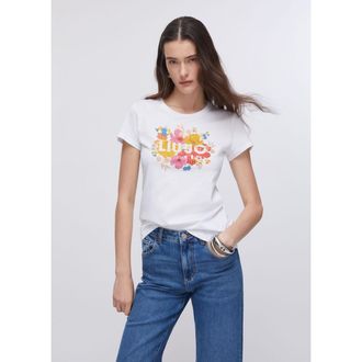 Liu Jo T-shirt avec imprim&eacute; et strass