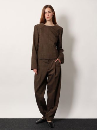 SOEUR Womens Giovana Virgin Wool Sweater Brown Wool; Lining: Cotton
