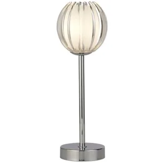 Searchlight Searchlight Blossom Lampe de table 1 lumi&egrave;re, m&eacute;tal chrom&eacute;, abat-jour en acrylique transparent