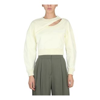 Alexander McQueen Cropped Sweatshirt - - Sweatshirts & Hoodies - Damen - Beige - 2XS