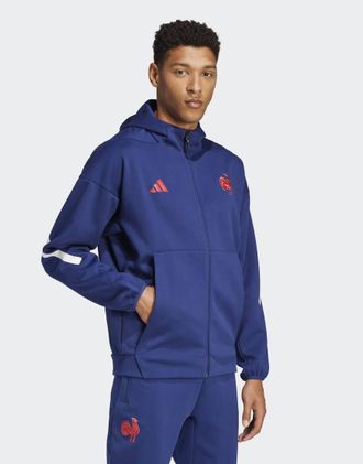 adidas adidas Performance - Z.N.E - Haut de survêtement zippé à capuche - Bleu foncé