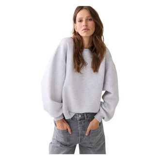 Summum Femme, Sweatshirts et sweats &agrave; capuche, Gris, Taille: 44 FR Blouse en sweat doux Hamburg-30413