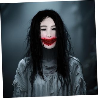 Cabilock Gruselige Halloween- Aus Für Frauen Realistische Dämonen Und Teufelsmasken Mit Haaren Für Cosplay-kostüme Und Horror-Partys