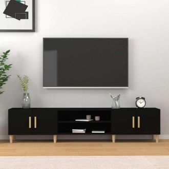 vidaXL Vidaxl - Meuble tv noir 180x31,5x40 cm bois dingénierie