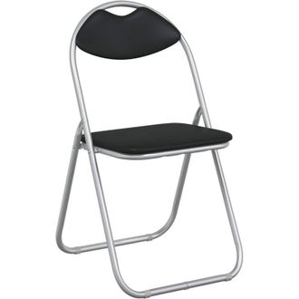vidaXL Klappstuhl 8 pcs Schwarz und Grau 48 x 43,5 x 81 cm Kunstleder vidaXL