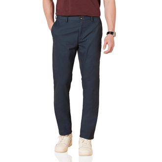 Amazon Essentials Herren Knitterfreie Flatfront-Chinohose in schmaler Passform, Marineblau, 35W / 29L