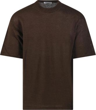 Roberto Collina Homme, Tops, Brun, Taille: XL Round Neck Comfy Fit Sweater