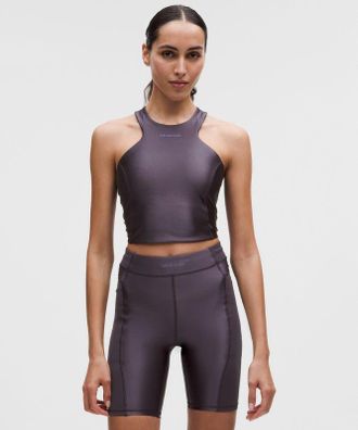 lululemon D&eacute;bardeur Satin Shine Maintien moyen, bonnets B/C Wordmark pour Femmes - Violet/Violet - Taille 10