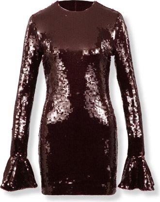 Rotate Rotate Birger Christensen, Femme, Robes, Brun, Taille: 42 FR Sequin Mini Dress