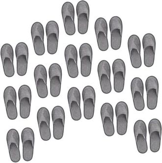 Yardwe Lot De 15 Paires De Pantoufles Pliables Souples En Coton-lin Gris, Antid&eacute;rapants, Unisexes, Pour H&ocirc;tel Et Voyages Dint&eacute;rieur, L&eacute;gers Et Compacts, Tail