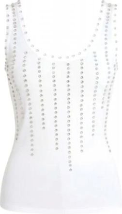 Marella Femme, Tops, Blanc, Taille: 42 FR Top Orn&eacute; &agrave; Encolure D&eacute;gag&eacute;e