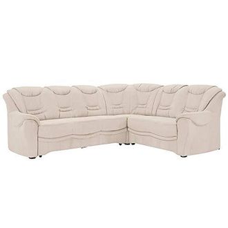 Cavadore Cavadore Ecksofa Bansa mit Federkern / Polstercouch im klassischen Design / inkl. Bettfunktion / 265 x 94 x 215 / Mikrofaser Creme