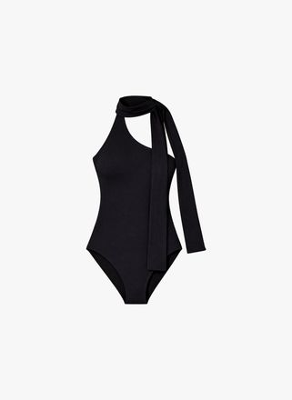 Shan Maillot de bain une pi&egrave;ce asym&eacute;trique avec foulard nouable