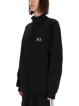 Balenciaga Logo-Print Polyamide-Cotton Sweatshirt - Black