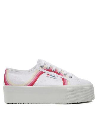 Superga Sneakers aus Stoff Round Stripes 2790 S4128TW Wei&szlig;