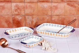 Bj&ouml;rn Borg NAPOLI Vorratsgl&auml;ser Set 3-teilig, Handbemalt Porzellan, Wei&szlig; mit Agrumi Motiv, Sp&uuml;lmaschinenfest, Mikrowellenfest, Ofenfest bis 220&deg;C, 30cl/70cl/120c