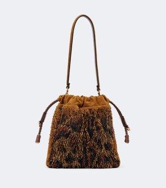 Etro Schultertasche Kalispera Mini mit Zierperlen