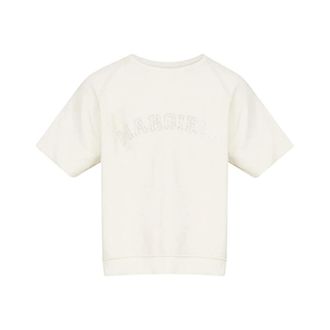 Maison Margiela Homme, Tops, Blanc, Taille: M SweaT-shirt en Coton Blanc avec Logo Brod&eacute;