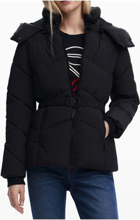 Desigual Femme, Vestes, Noir, Taille: 36 FR Veste Femme en Polyester Noir avec Capuche