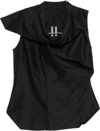 Rick Owens Femme, Tops, Noir, Taille: 40 FR Draped Sleeveless Top