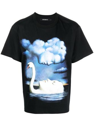 Misbhv T-Shirt mit grafischem Print - Schwarz