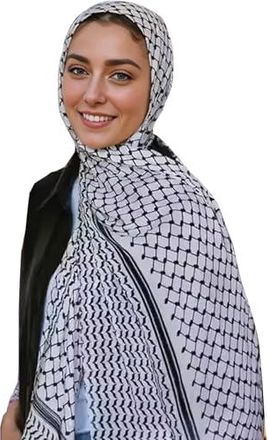Generic Shemagh Keffiyehs Wrap - Foulard doux de Palestine, écharpe légère en mousseline de soie | Bandana arabe hijab, couvre-cou et visage pour la mode du M