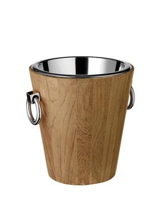 Edzard Weink&uuml;hler St. Tropez (H&ouml;he 32 cm, &Oslash; 26 cm), Teakholz, innen Edelstahl, recyceltes Teak Holz